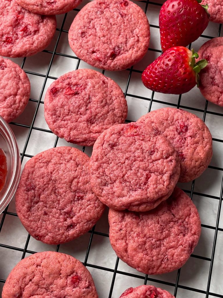 Vegan Strawberry Cookies - Serene Trail